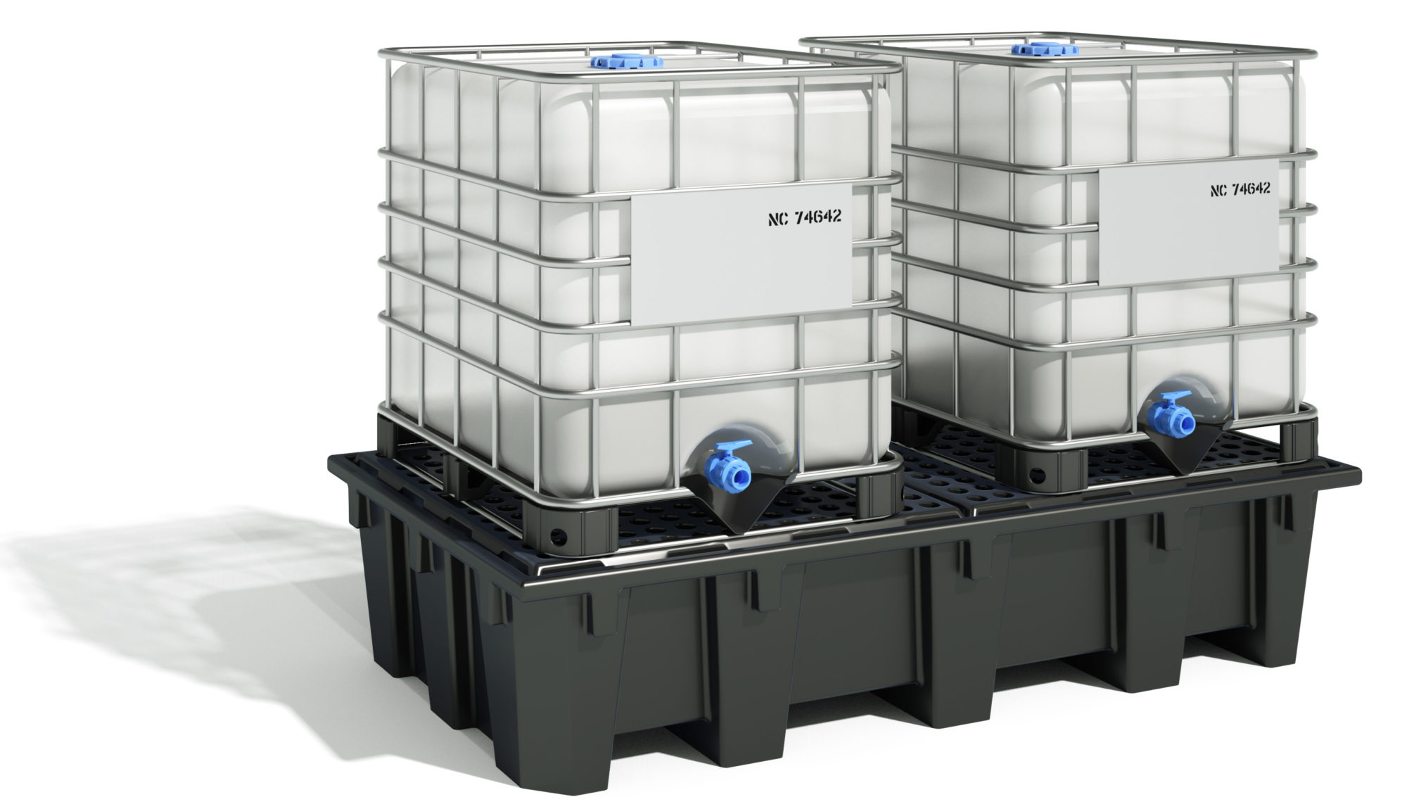 Bac de rétention pour 2 IBC ou 8 fûts éco-conçu - 1050 litres - EMP ...